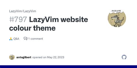 Lazyvim Website Colour Theme · Lazyvim Lazyvim · Discussion 797 · Github
