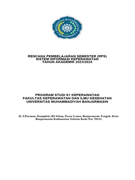 Obe Rps Sistem Informasi Keperaawatan 2023-2024 | PDF
