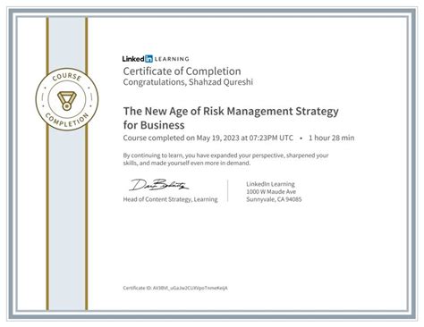 shahzad qureshi on linkedin certificate of completion