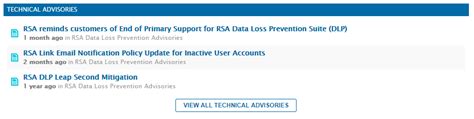 Where Can I Find Rsa Data Loss Prevention Technical Advisories On Rsa