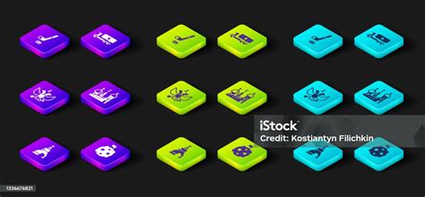차르 종 국기달 러시아의 국가 상징 세인트 바질 대성당 탱커 트럭과 아이스 하키 스틱과 퍽 아이콘을 설정합니다 벡터 3차원 형태에 대한 스톡 벡터 아트 및 기타 이미지