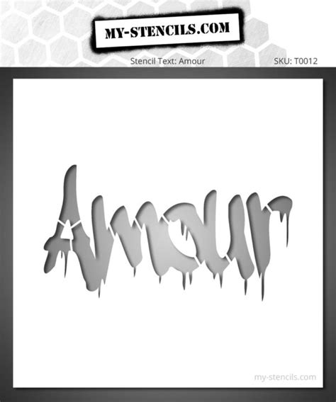 Amour Text Stencil Fluid And Tender Graffiti Typography