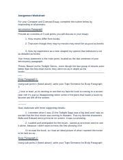 ENG101 Wk8assignkmoss 030622 Docx Assignment Worksheet For Your