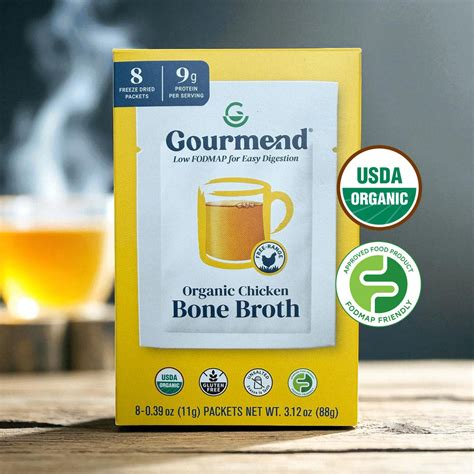 Freeze Dried Instant Organic Chicken Bone Broth Powder Unsalted And Low