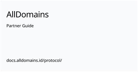 Partner Guide AllDomains Documentation