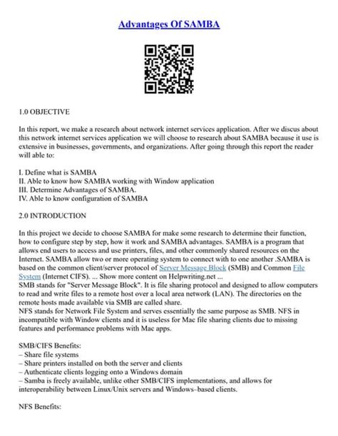 advantages of samba pdf operating systems computer software and applications