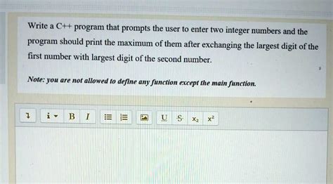 Solved Write A C Program That Prompts The User To Enter Two Integer