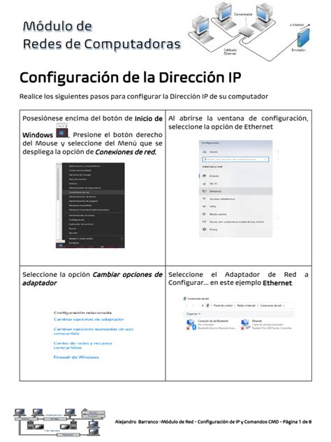 Módulo De Red Configuración De Ip Y Comandos Cmd Pdf Dirección Ip Protocolos De Internet