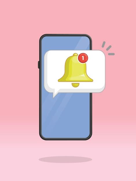 Premium Vector Smartphone Bell Push Notification Numbered Alert