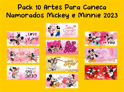 Arte Para Caneca Namorados Mickey E Minnie 2023 Janete Artes