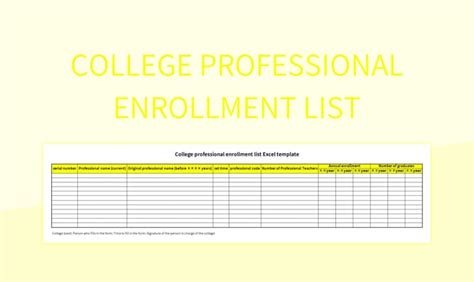 Free Enrollment Templates For Google Sheets And Microsoft Excel