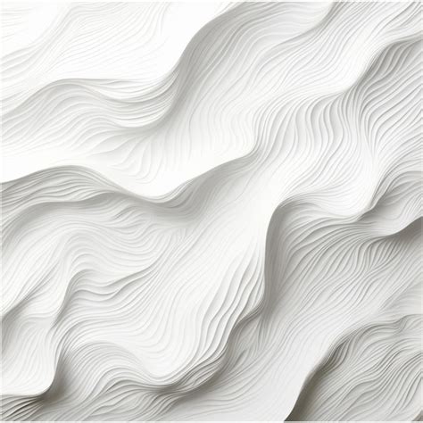Abstract Digital Art White Wavy Wallpaper With Layered Organic Forms Premium Ai Generated Image