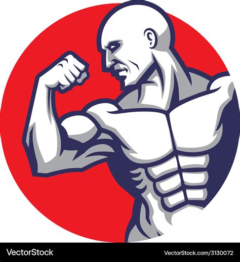 Muscle Man Pose Royalty Free Vector Image Vectorstock
