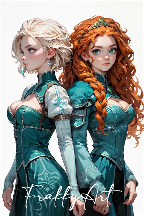 Disney We 028 Elsa Merida By Frakkyart On Deviantart