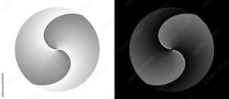 Lines In Circle Abstract Background Dynamic Transition Illusion In