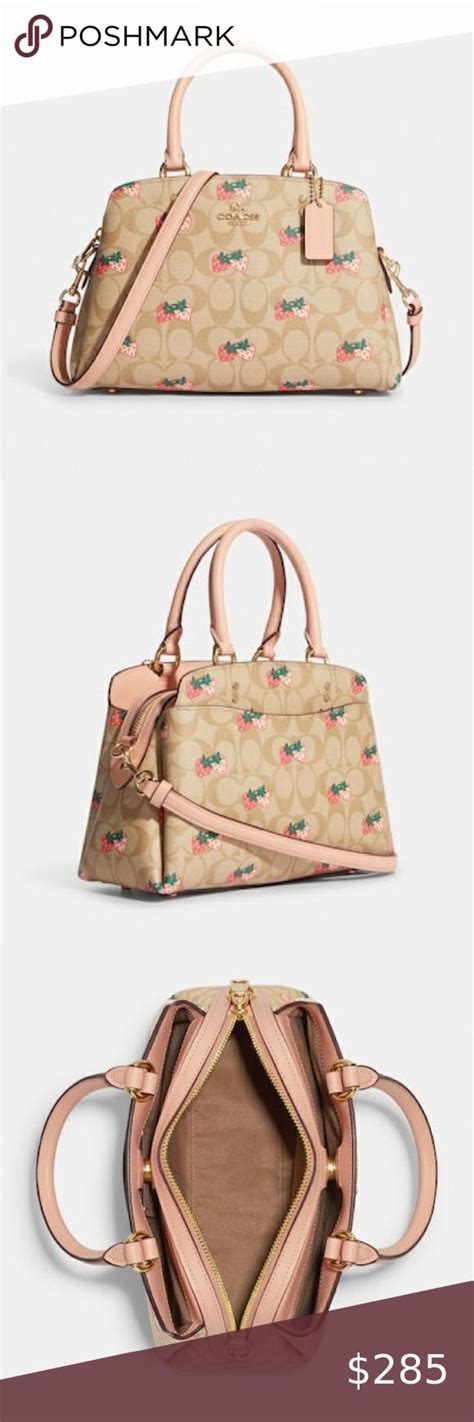 Coach Mini Lillie Carryall In Signature Canvas With Strawberry Print