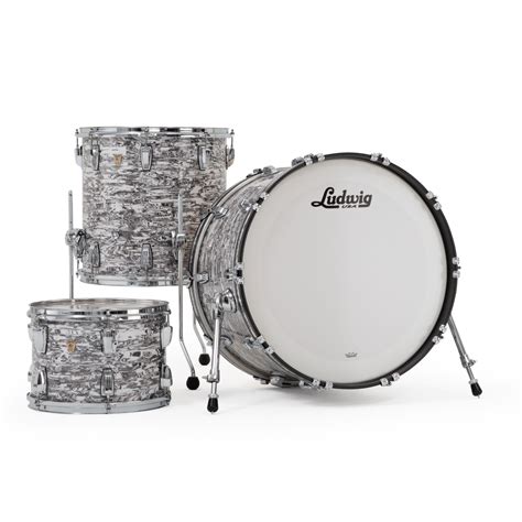 Ludwig Classic Maple Fab White Abalone 3 Piece Shell Set