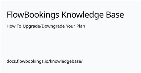 How To Upgradedowngrade Your Plan Flowbookings Documentation