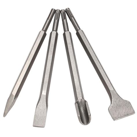 4pcs Sds Plus Chisel Set Point Groove Gouge Flat Chisels Electric