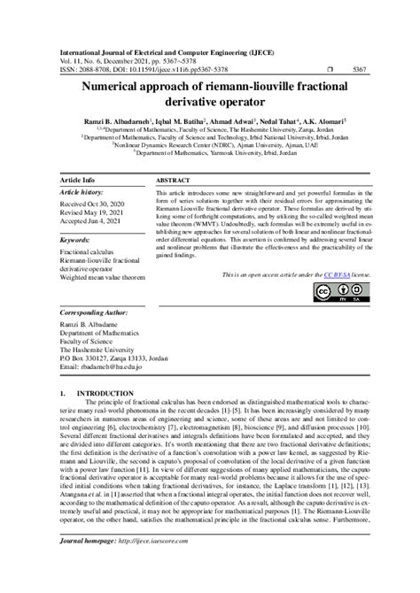 Pdf Numerical Approach Of Riemann Liouville Fractional Derivative