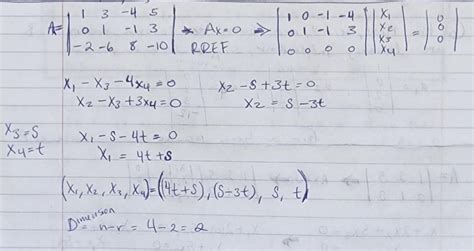 Linear Algebra Basis Of Nullspace How Do I Use This Information To Find Basis Of Nullspace I