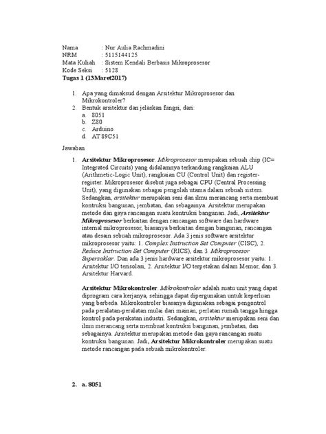 Tugas 1 Mikroprosesor Pdf