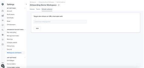 workspace settings