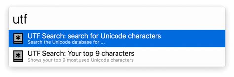 Alfred Gallery Workflows UTF Search