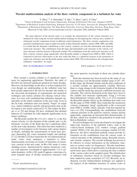 Pdf Wavelet Multiresolution Analysis Of The Three Vorticity