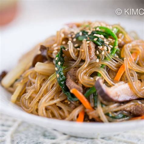 Simple One Pan Korean Glass Noodles Japchae Recipe Kimchimari