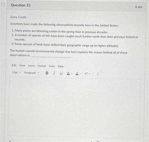 Solved Question 33 O Pts Extra Credit Scientists Have Made Chegg