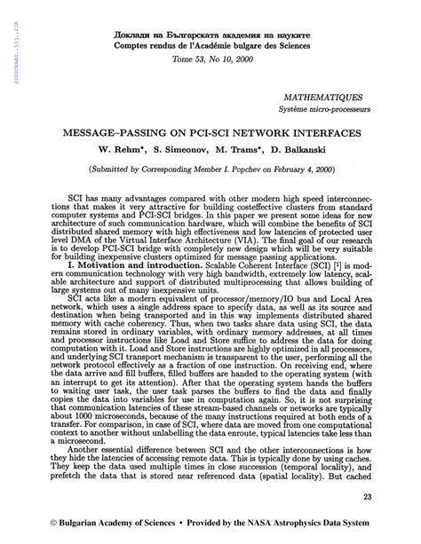 Pdf Message Passing On Pci Sci Network Interfaces