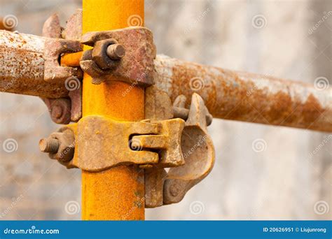 Rusty Scaffold In A Construction Site Stock Image Image Of Iron