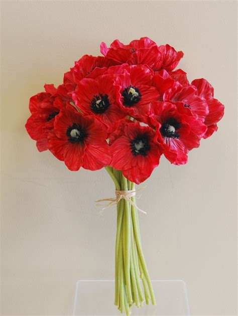 Wb221re Real Touch Poppy Bouquet Red Poppy Bouquet Poppy Wedding