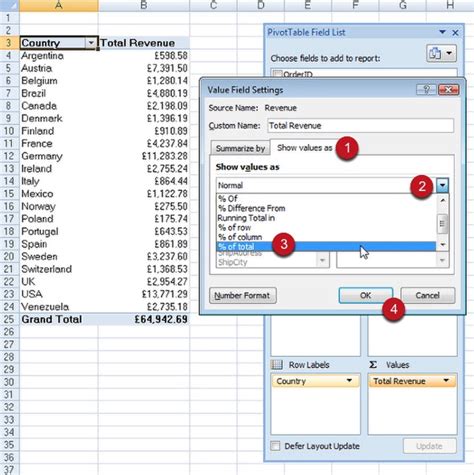 Displaying Percentage In A Pivot Table
