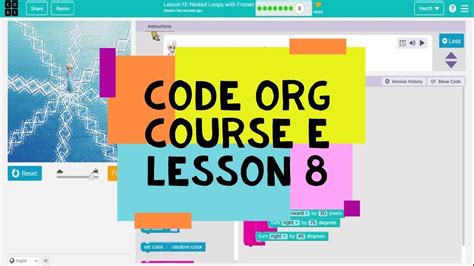 Code Org Course E Lesson 8 Mini Project Design A Snowflake Code Org
