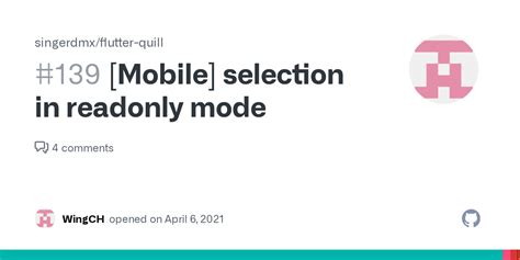 Mobile Selection In Readonly Mode · Issue 139 · Singerdmxflutter