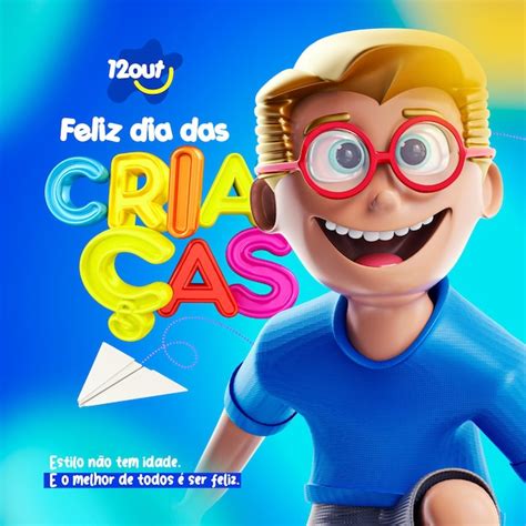 Feliz Dia Das Crianças Modelo De Mídia Social Em Português Psd Premium
