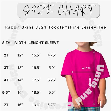 Rabbit Skins 3321 Size Chart Youth Tshirt Size Chart 3321 Mockup Rabbit