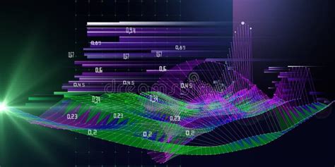 Abstract Background Polygonal Grid With Data On Black Presenting Concept Of Color Algorithms