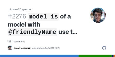 `model Is` Of A Model With `friendlyname` Use The Friendlyname Instead Of The Model Name
