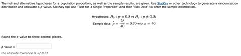 solved the null and alternative hypotheses for a population
