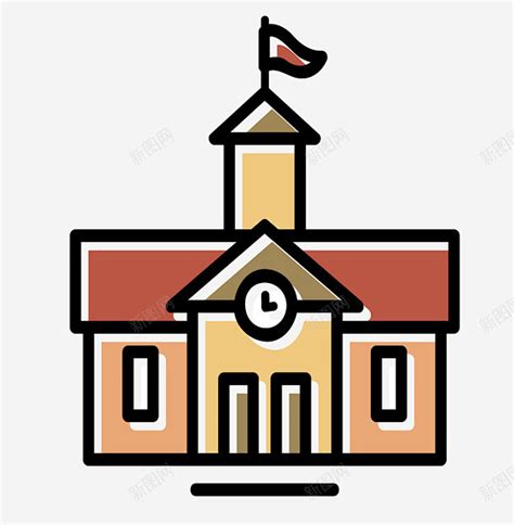 学校教学楼简笔画 免费下载 页面网页 平面电商 创意素材