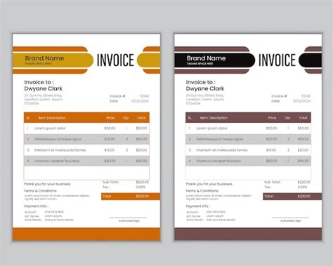 Premium Vector Modern Simple Designer Invoice