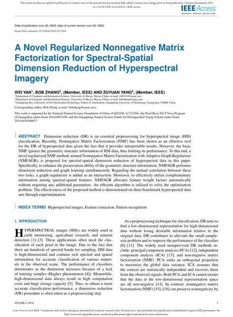 Pdf A Novel Regularized Nonnegative Matrix Factorization For Spectral