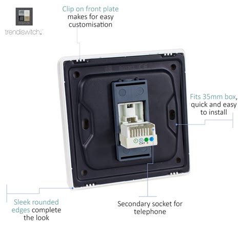 1 Gang Cat 3 Telephone Slave Socket
