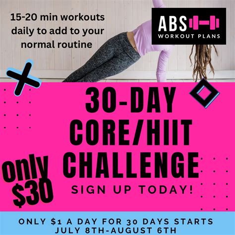 Day Core Challenge Abs Workout Plans
