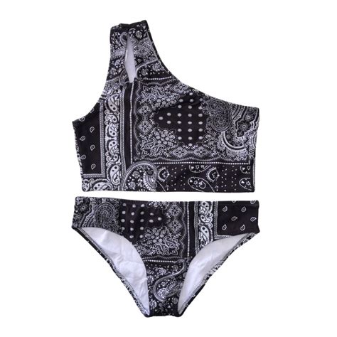 Biquíni Infantil Proteção Upf50 Ombro Gota Bandana Preta Banho Maria