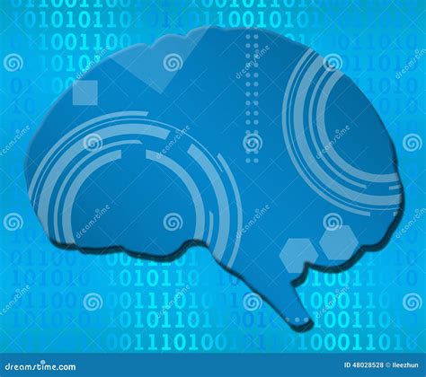 Artificial Intelligence Binary Brain Square Stock Illustration Illustration Of Mind Abstract