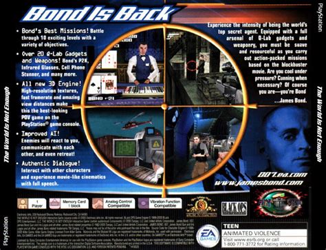 007 The World Is Not Enough Ntsc Psx Back Playstation Covers Cover
